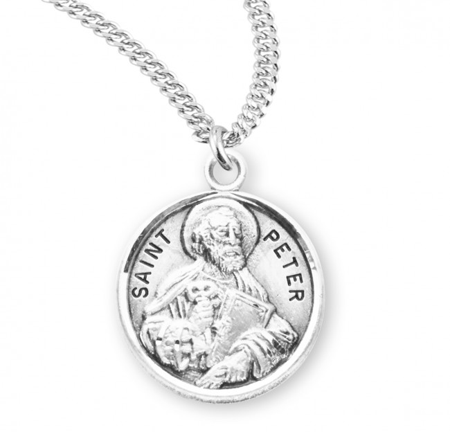 Saint Peter Sterling Silver Patron Saint Medal - Prospect Hill Co.